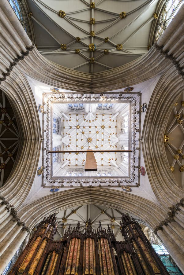 York Minster Central Tower Ceiling, UK Stock Photo - Image of kingdom ...