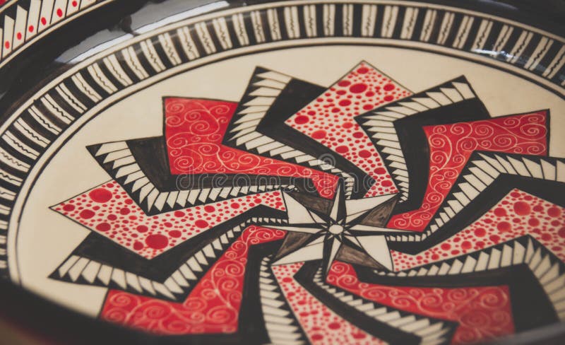 Detail of Ceramic Plates with Abstract Design Stock Photo - Image of ...