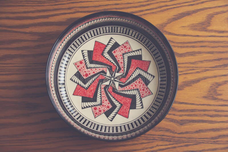 Detail of Ceramic Plates with Abstract Design Stock Image - Image of ...