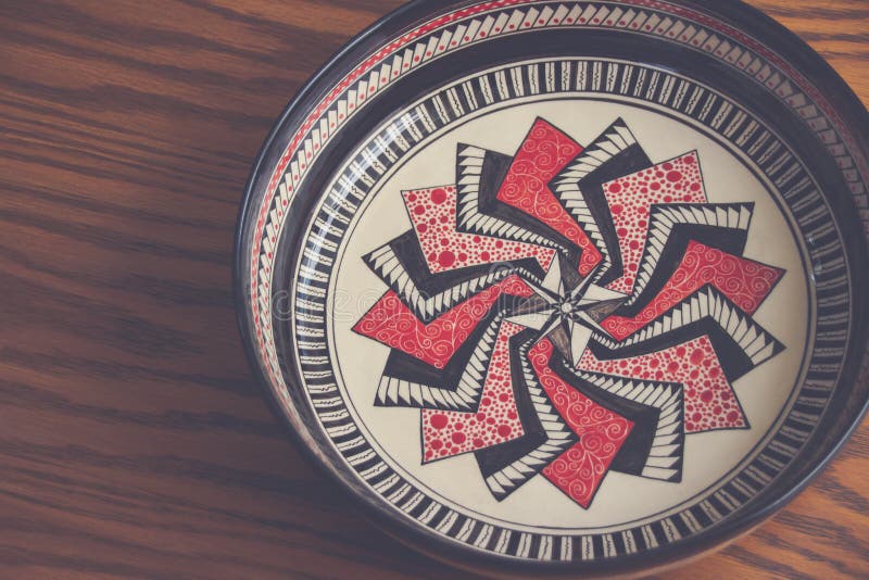 Detail of Ceramic Plates with Abstract Design Stock Photo - Image of ...