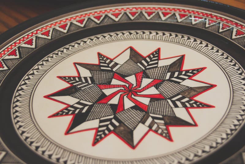 Detail of Ceramic Plates with Abstract Design Stock Image - Image of ...