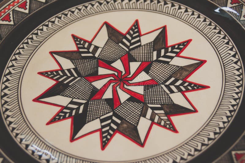 Detail of Ceramic Plates with Abstract Design Stock Image - Image of ...