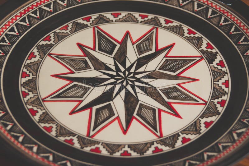 Detail of Ceramic Plates with Abstract Design Stock Image - Image of ...