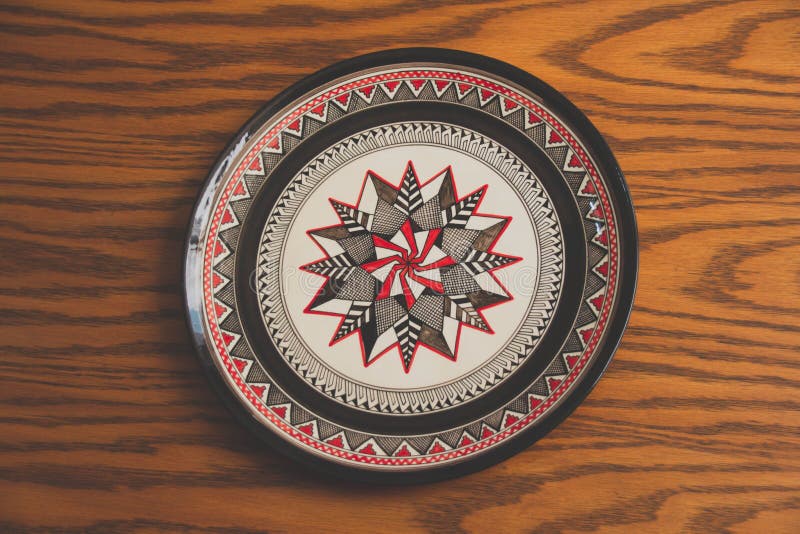 Detail of Ceramic Plates with Abstract Design Stock Photo - Image of ...