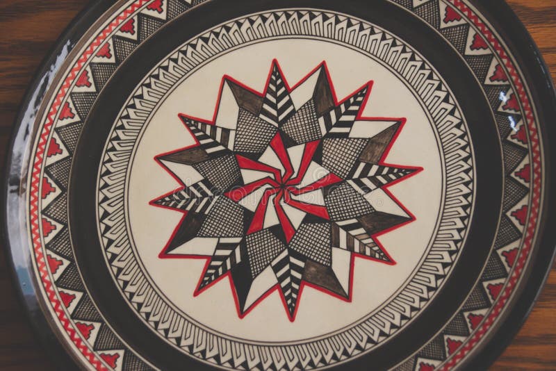 Detail of Ceramic Plates with Abstract Design Stock Image - Image of ...