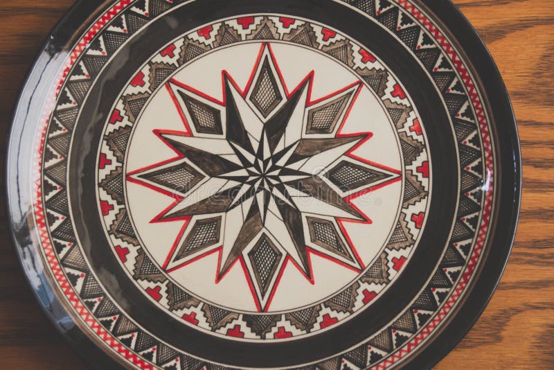 Detail of Ceramic Plates with Abstract Design Stock Photo - Image of ...