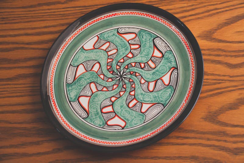 Detail of Ceramic Plates with Abstract Design Stock Image - Image of ...