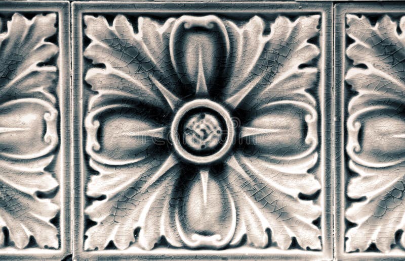 Ceramic Flower Tile stock photo. Image of design, blue - 104416174