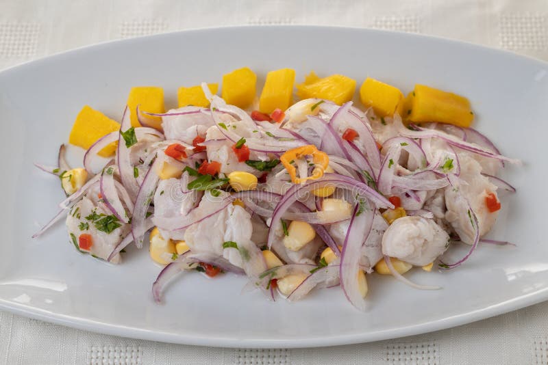 Detail of Ceviche, Typical Fish-based Dish of Peruvian Cuisine ...