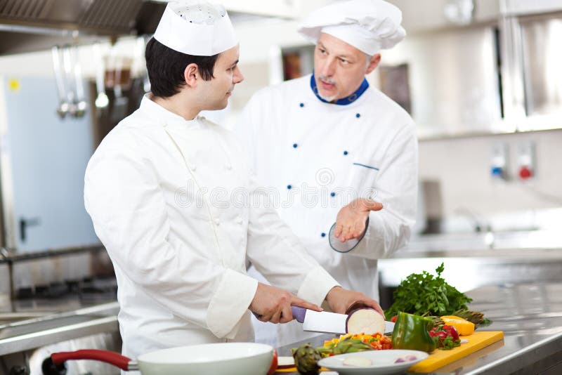 Chef teamwork stock photo. Image of commercial, male - 14984836