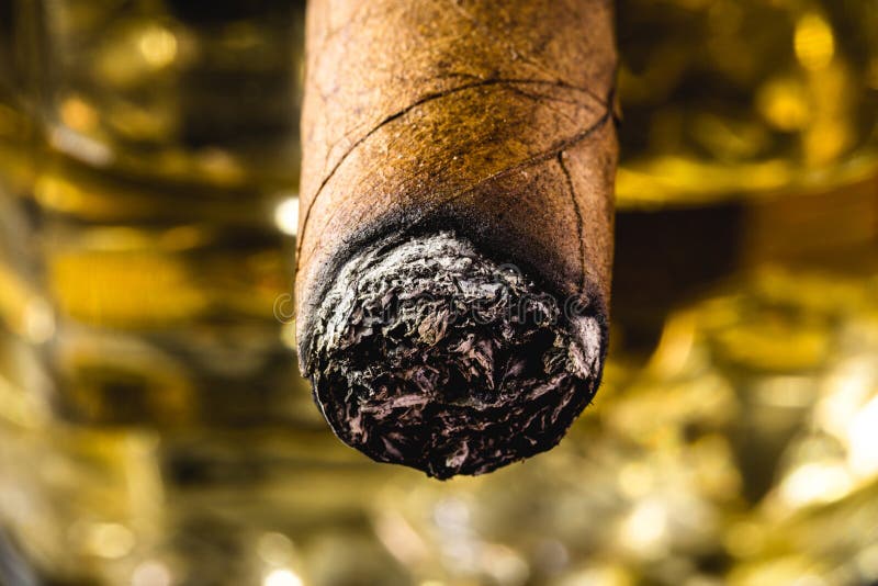Detail of Cigar Tip, Macro Photo. Smoking Concept Stock Photo - Image ...