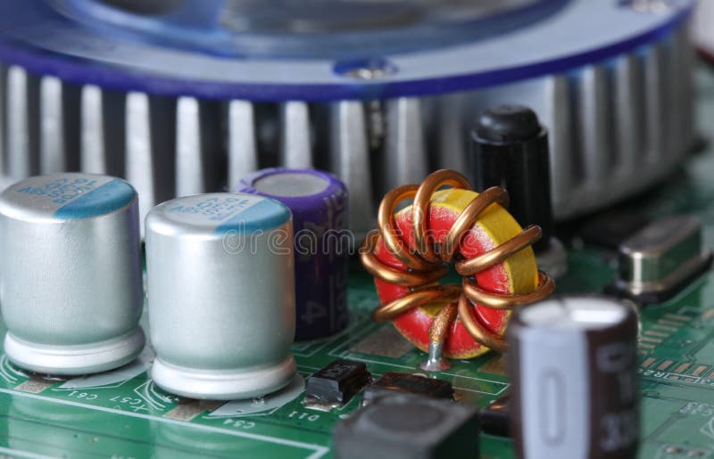 Detail of the Circuits, Cables and Boards Inside a Cpu from a Pc ...