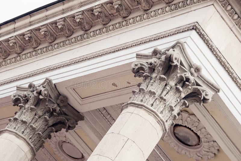 Detail of Classical Architecture Column and Frieze Stock Image - Image ...