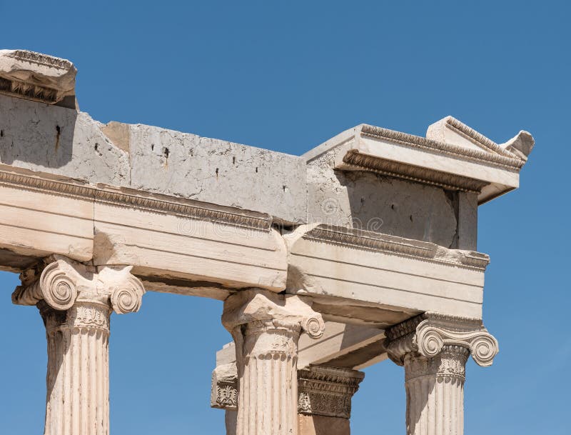 Detail of Ionic Capital and Column Base, C. 1910 Stock Image - Image of ...