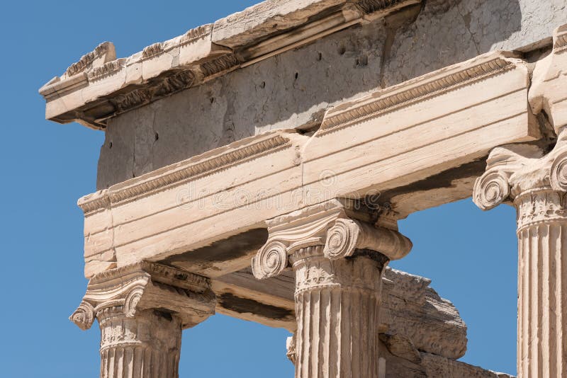 Detail of Ionic Capital and Column Base, C. 1910 Stock Image - Image of ...