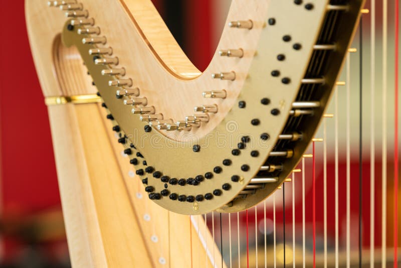 Detail of a Classical Harp, Musical Instrument Stock Photo - Image of ...
