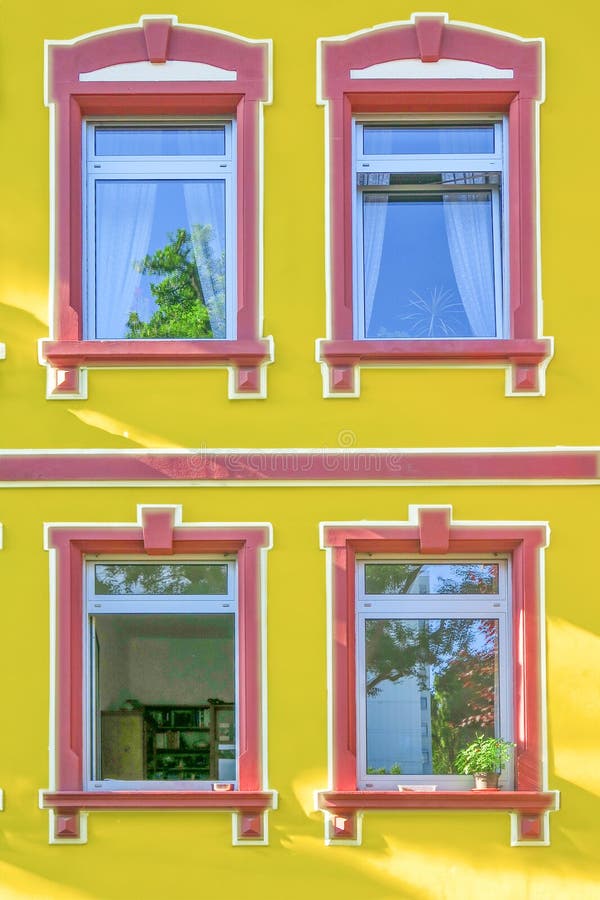 Detail of Classicistic Window at House Facade Stock Photo - Image of ...