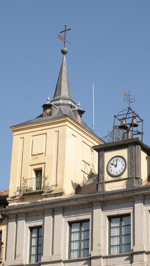Detail of the Clock on the Wall of the Town Hall of Segovia (Spain ...