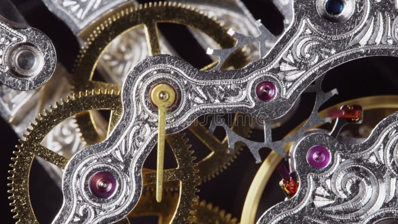 Detail of Clockwork with Gear. Old Clock Mechanism Works. Macro 4K ... Detail of Clockwork with Gear. Old Clock Mechanism Works. Macro 4K ...