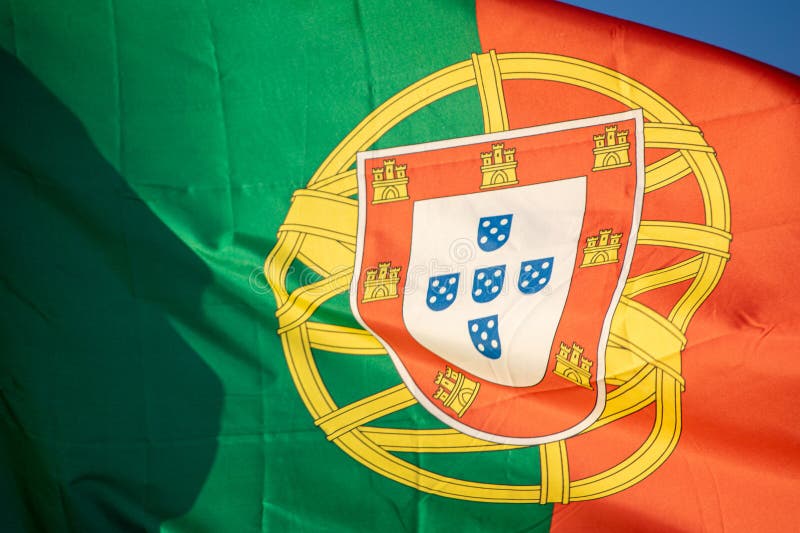 Detail Close Up View of a Portuguese Flag Stock Photo - Image of fabric ...