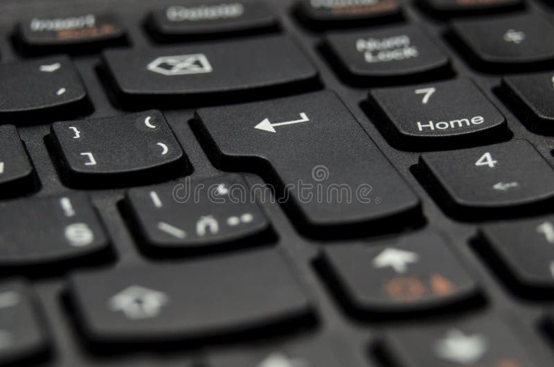Detail Closeup View of Black Keyboard Key Enter Stock Image - Image of ...