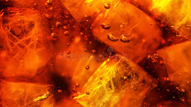 Detail of Cola Drink with Ice Cubes Stock Image - Image of bubble ...