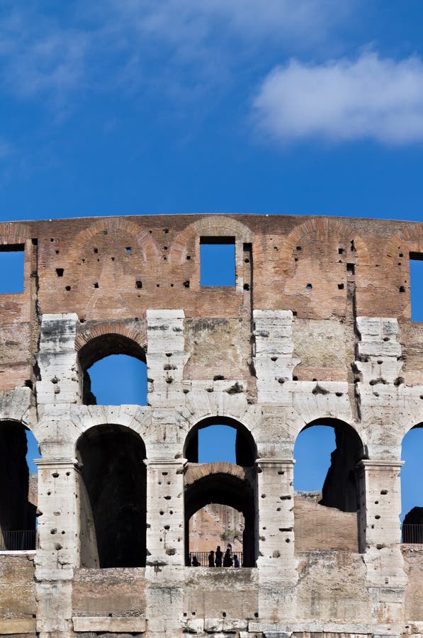 Detail of the Coliseum of Rome Stock Photo - Image of history, blue ...