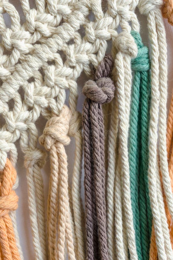 Detail of a Colorful Macrame Threads. Boho Style Stock Photo - Image of ...