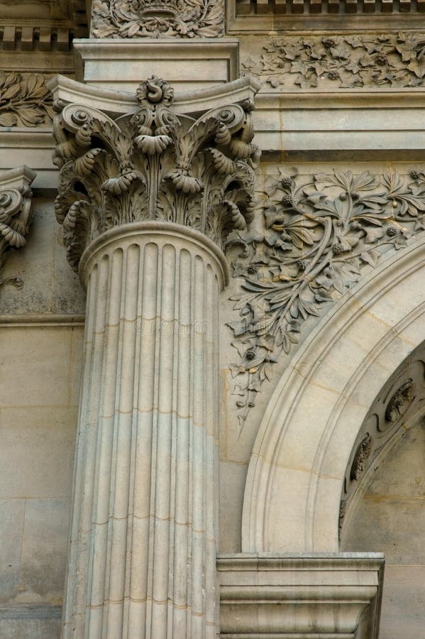 Detail of a Column Capital in the Louvre Stock Photo - Image of ...