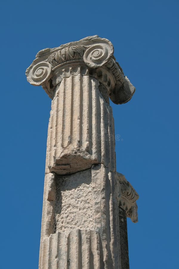Detail of Columns Remaining from the Ancient Castle Stock Image - Image ...