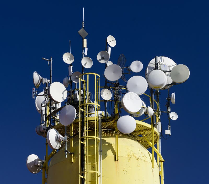 Detail of a Communications Broadcasting Antenna Stock Image - Image of ...