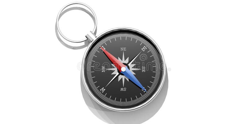 Detail of Compass with Blue and Red Needle Stock Illustration ...