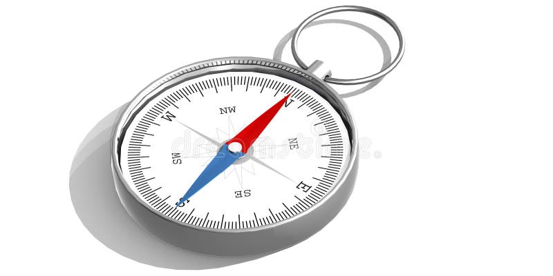 Detail of Compass with Blue and Red Needle Stock Illustration ...