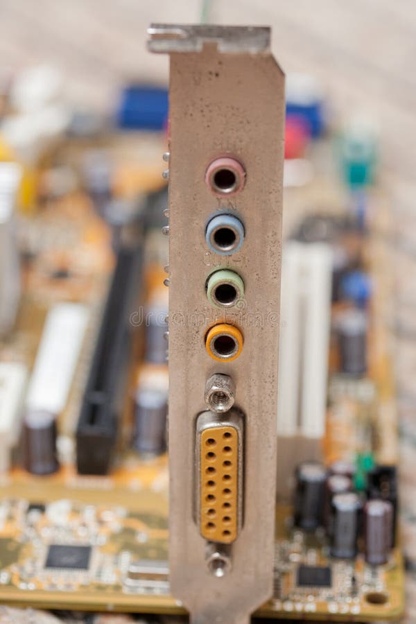 Detail of a Computer Soundcard Stock Photo - Image of audio ...