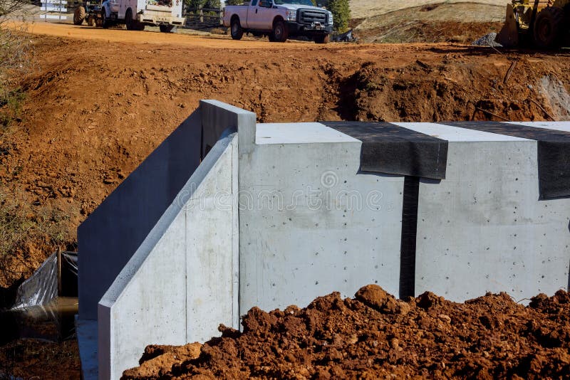 Detail of a Concrete Bridge Constructed Across Stream in Countryside ...