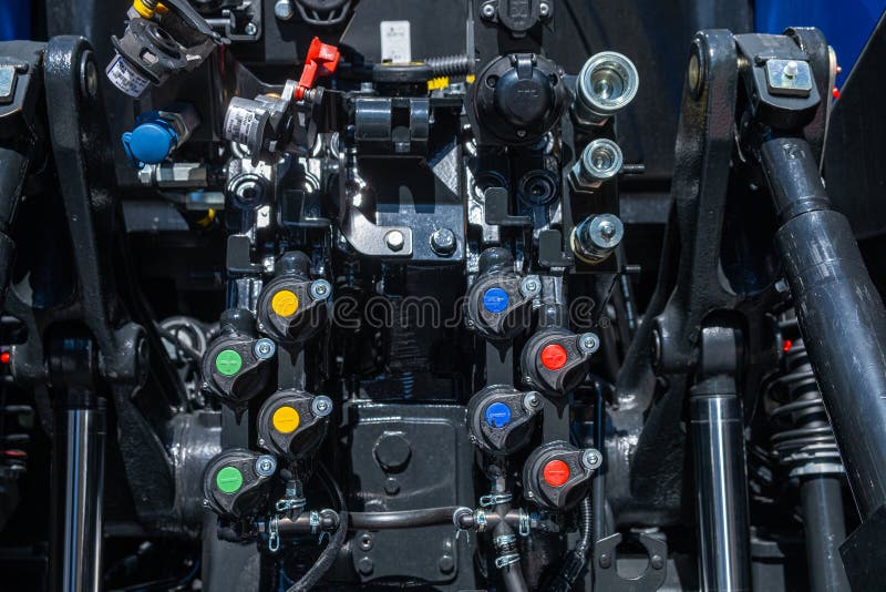 Detail of Connectors on the Rear of a Modern Tractor, Mechanical ...