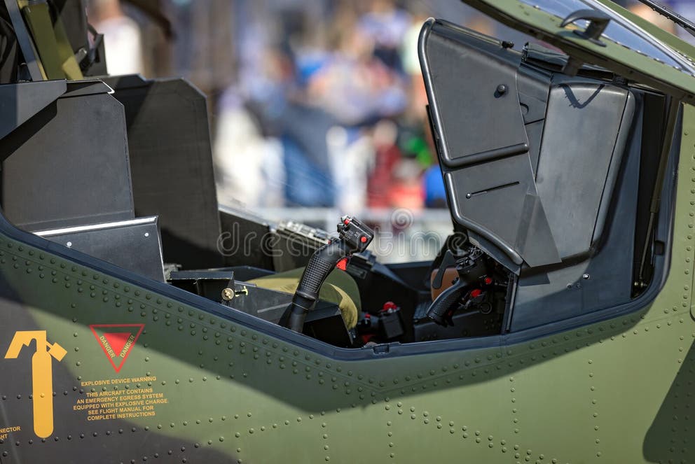 The Detail of the the Control Lever and Panel in the Cockpit of an ...