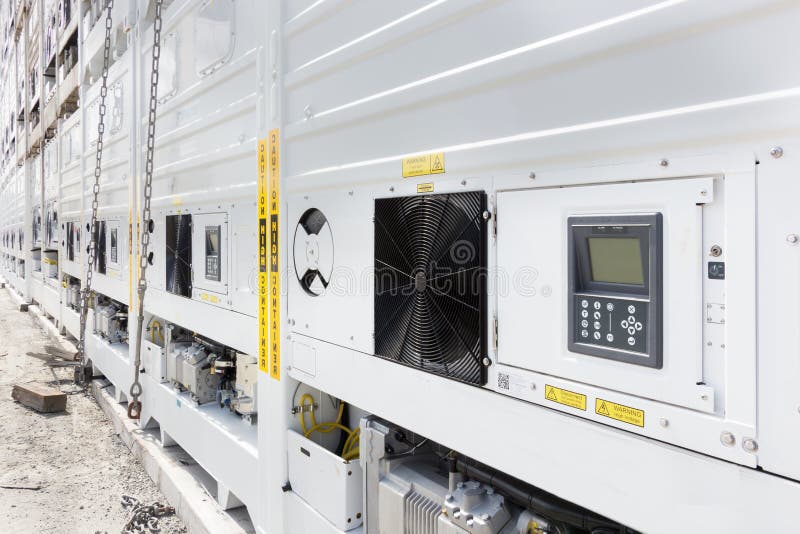 Rear View of Ship Containers. Stock Image - Image of business ...