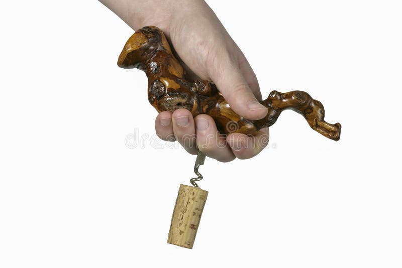 Corkscrew. with one hand stock image. Image of vineyards - 99291421