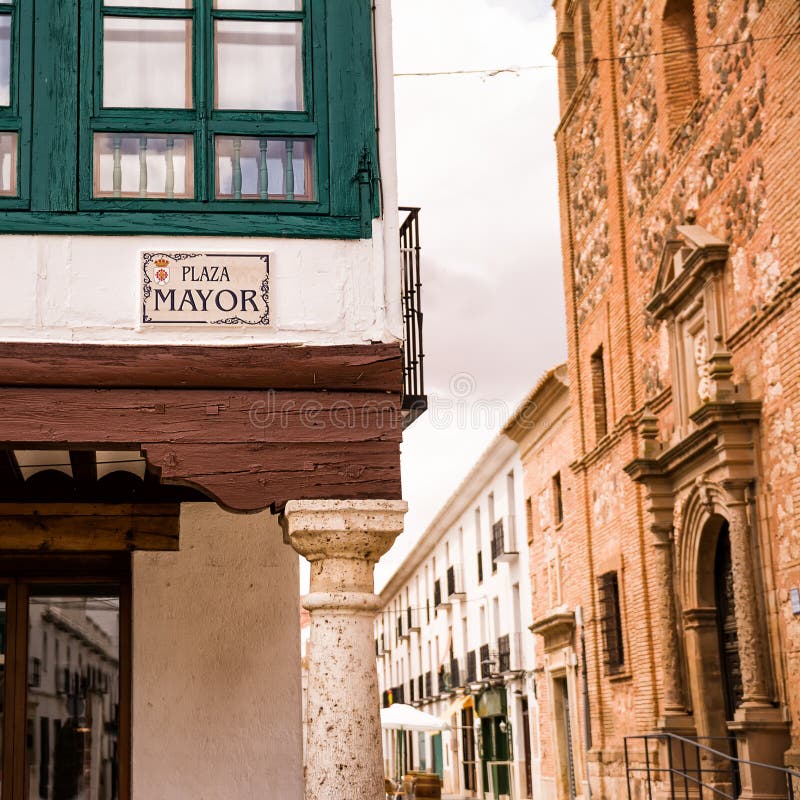 Detail of the Corner Supported by Stone Column in the Square of Almagro ...