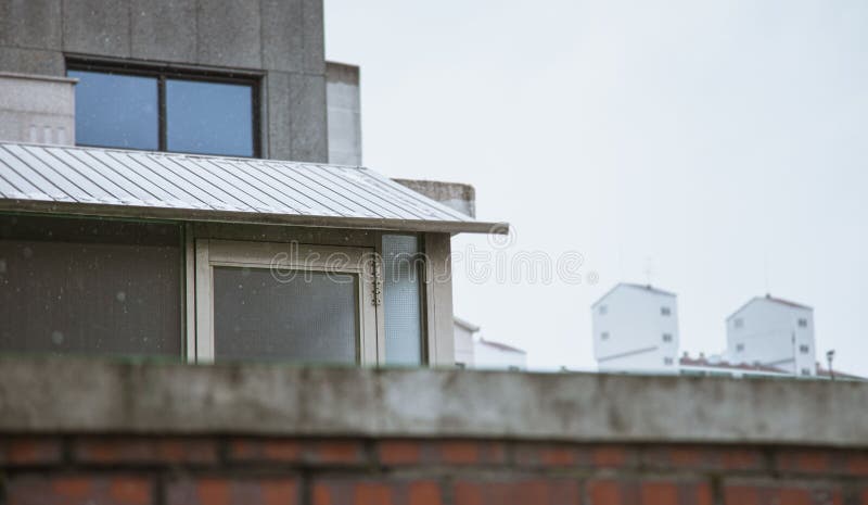 Detail of a Country House with Open Terrace Stock Image - Image of ...