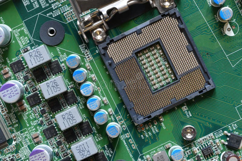 Motherboard Printed Circuit Detail Stock Image - Image of electronic ...