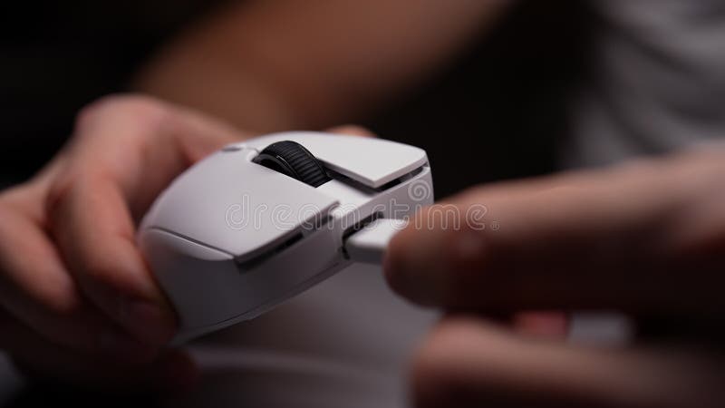 Detail Cropped Shot of Unrecognizable Man Plugging Cable into New ...