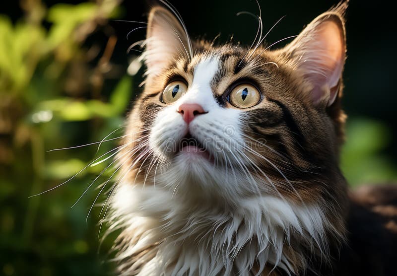 Detail of Cute Cat Face Looking Very Amazed Stock Illustration ...