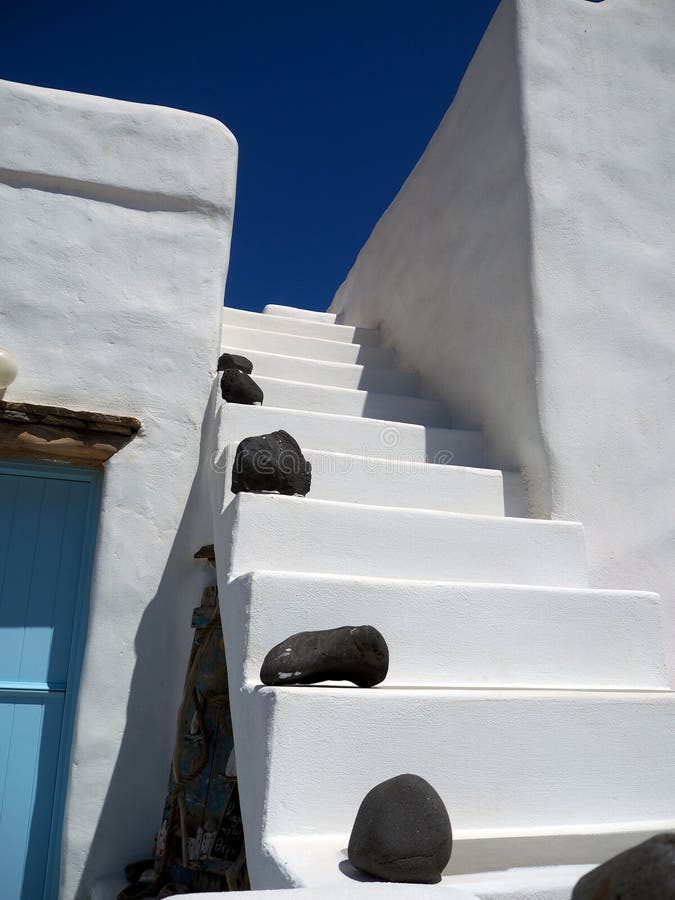 Detail of Cycladic Architecture, Greece Stock Image - Image of door ...