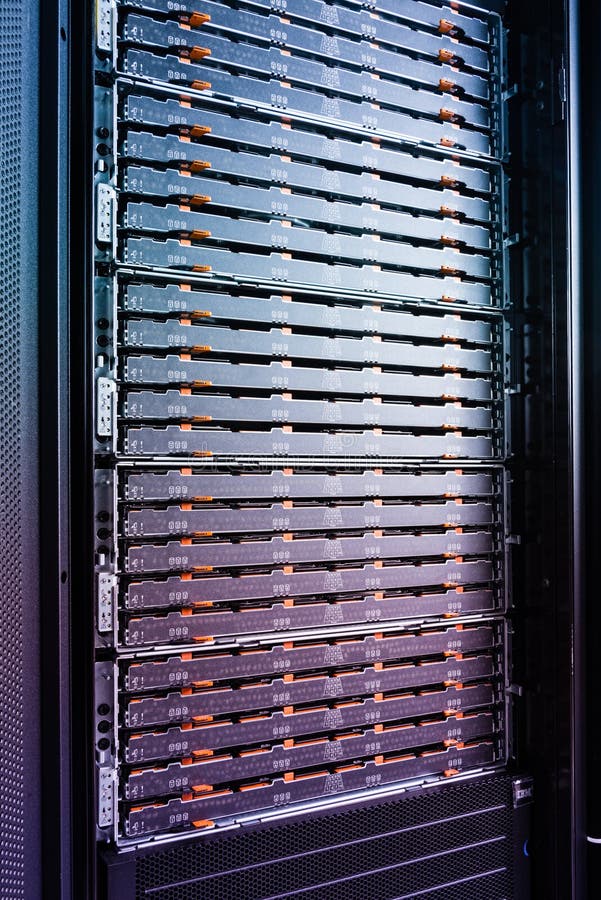 Detail of Data Center with Hard Drive Array Stock Image - Image of ...