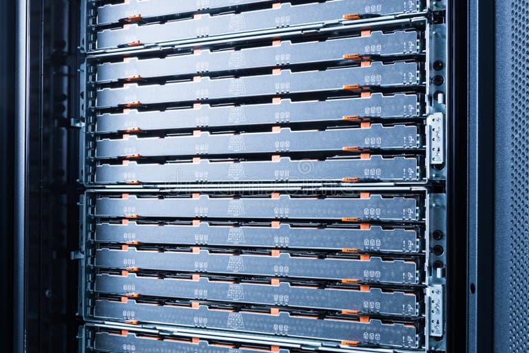 Detail of Data Center with Hard Drive Array Stock Image - Image of ...