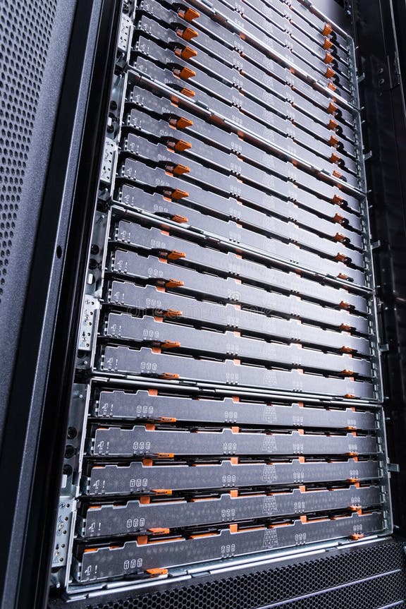 Detail of Data Center with Hard Drive Array Stock Image - Image of ...
