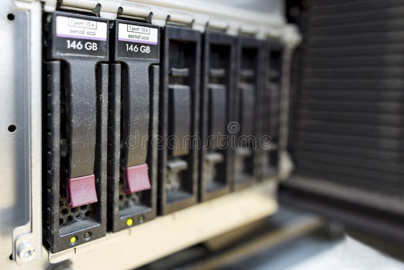 Detail of Data Center with Hard Drives Stock Image - Image of backup ...