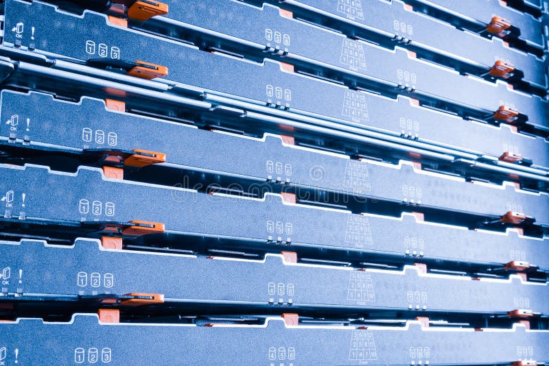Detail of Data Storage Hardware Inside Data Center - Cluster of Stock ...